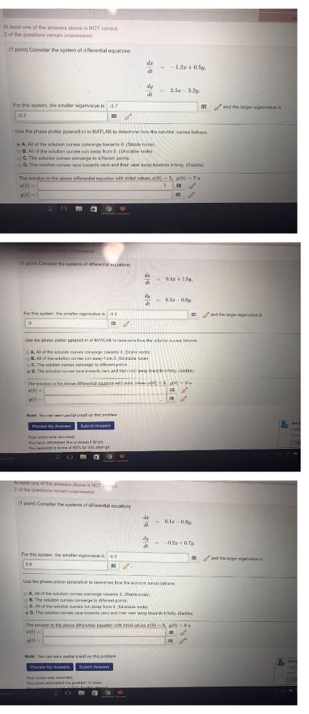 Solved Consider The System Of Differential Equations Dxdt