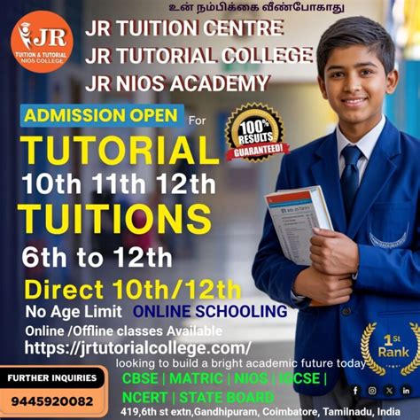 Jr Tuition And Jr Tutorial College Jr Nios Academy 10th 11th 12th Hsc