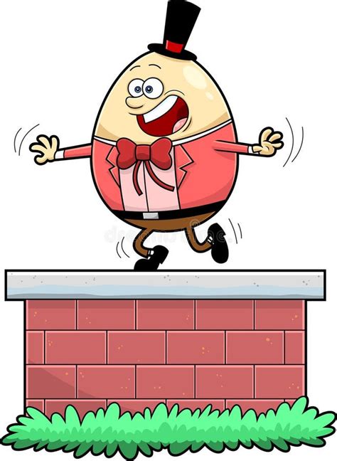 Humpty Dumpty Egg Cartoon Die Van De Muur Valt Vector Illustratie