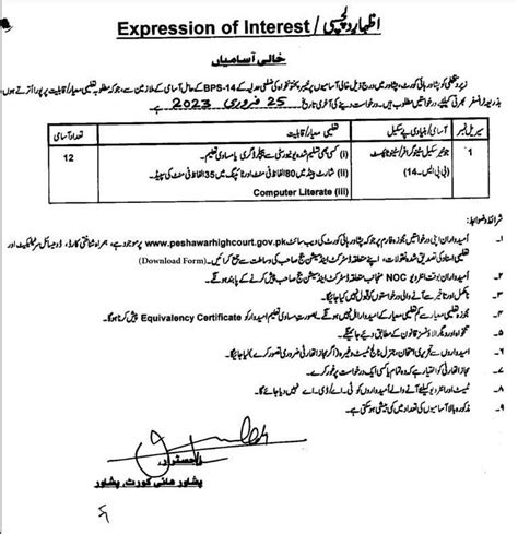 Peshawar High Court Jobs 2025 Toni J Sowell