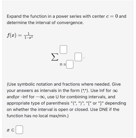 Solved Expand The Function In A Power Series With Center C0