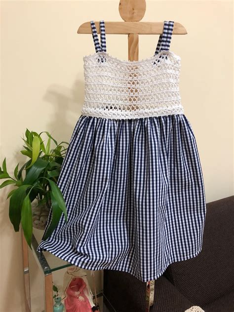 Vestido De Niña En Tela Y Crochet S en Mercado Libre