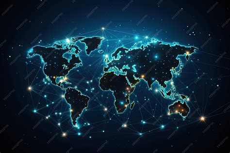 Premium Ai Image World Map With Interconnected Lines Or Digital