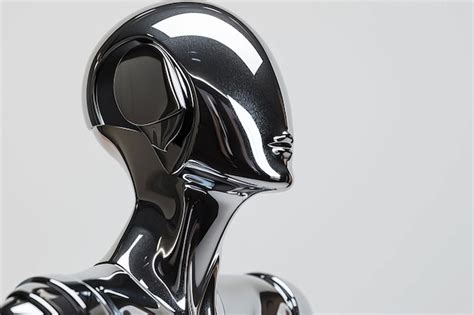 Premium Photo A Mannequin Robot With A Black Helmet And Silver Body