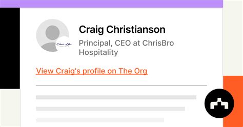 Craig Christianson Principal Ceo At Chrisbro Hospitality The Org