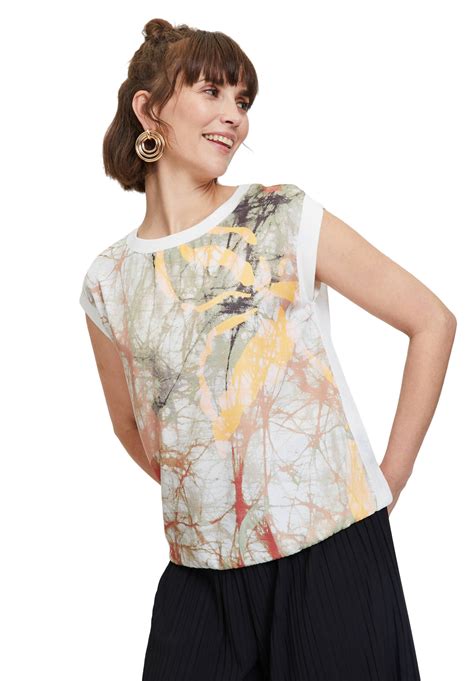 Damen Printshirt Mit Gummizug