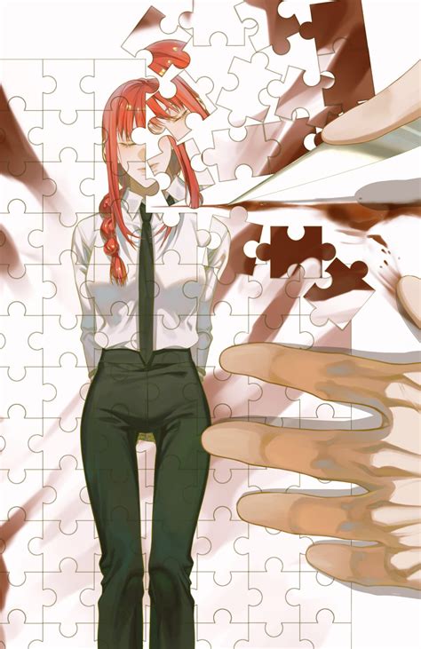 Safebooru 1girl Absurdres Arms Behind Back Bangs Black Necktie Black Pants Braid Chainsaw Man