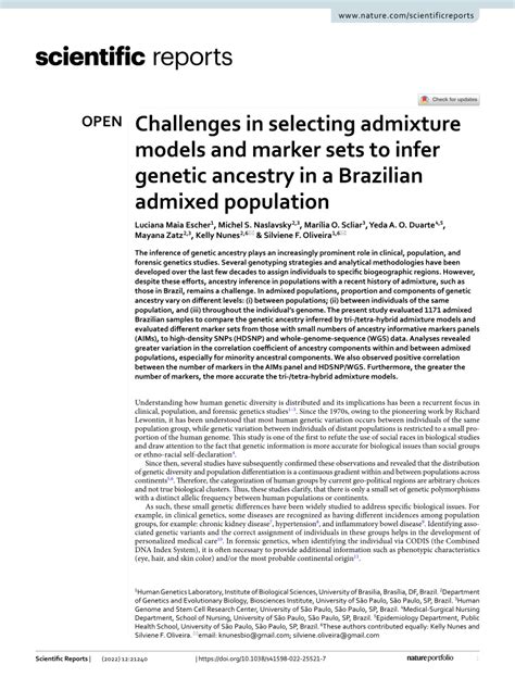 Pdf Challenges In Selecting Admixture Models And Marker Sets To Infer Genetic Ancestry In A