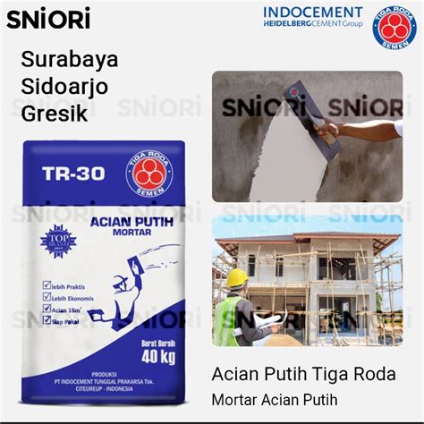 Jual Mortar Acian Putih Tr30 40kg Surabaya Sidoarjo Gresik Shopee