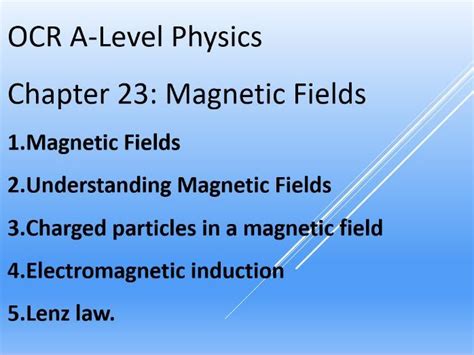 Magnetic Fields Ocr A Level Physics Chapter 23 Teaching Resources