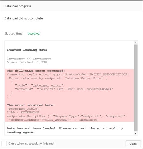 Solved Qlik Automl Connection Error Failedprecondition Qlik