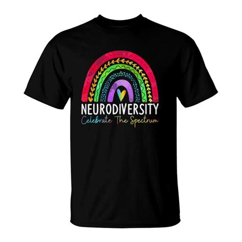 Neurodiversity Autism Spectrum Asd Adhd Rainbow Boho T Shirt Mazezy