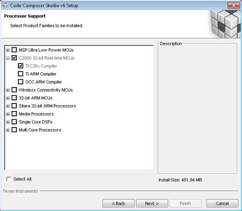 texas instrument simulator connection option is missing from ccsv6 beta