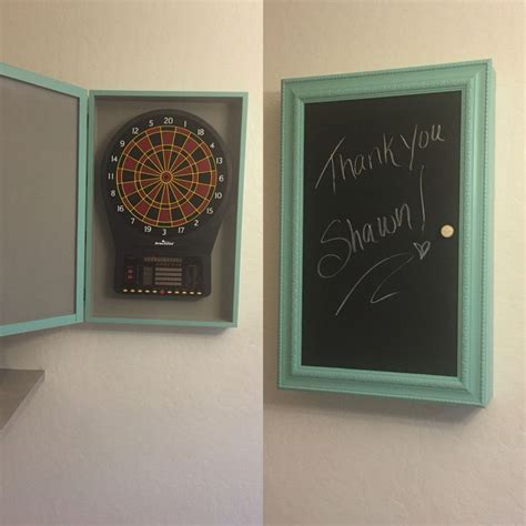 homemade dartboard cabinet