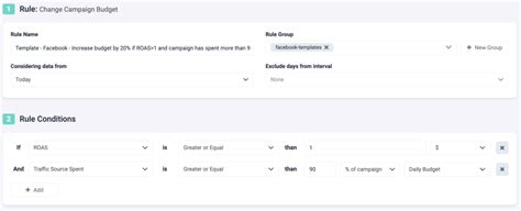 Rule Example 3 Increase Facebook Campaign Budget Theoptimizer Help
