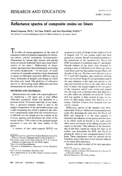 PDF Reflectance Spectra Of Composite Resins On Liners DOKUMEN TIPS