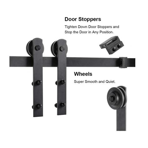 Reliabilt 78 In Matte Black Interior Straight Soft Close Barn Door Kit