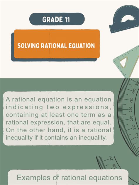 Solving Rational Equatios And Inequalities Lesson 7 Pdf