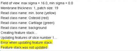 Error When Updating Feature Stack Issue 61 Fiji Trainable Segmentation GitHub