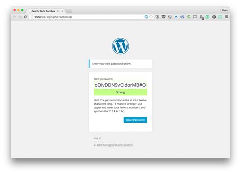 scratch install exercising passwords ui macnchrome make wordpress test