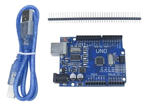 Placa Compatível Arduino Uno R3 Ch340 Smd Chip C Usb Cabo