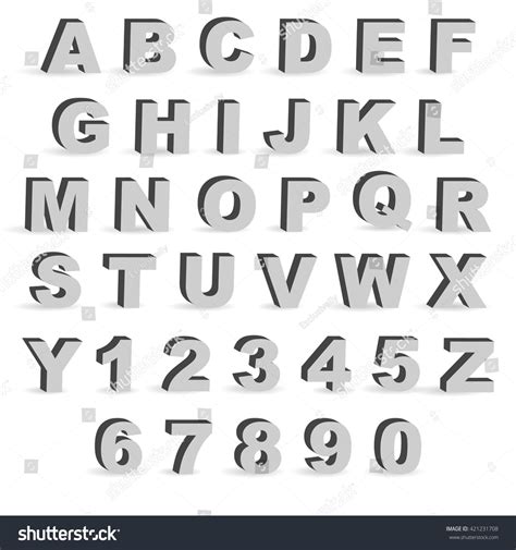 3d Letters Numbers Shadow Vector Alphabet Stock Vector (Royalty Free) 421231708 | Shutterstock ...