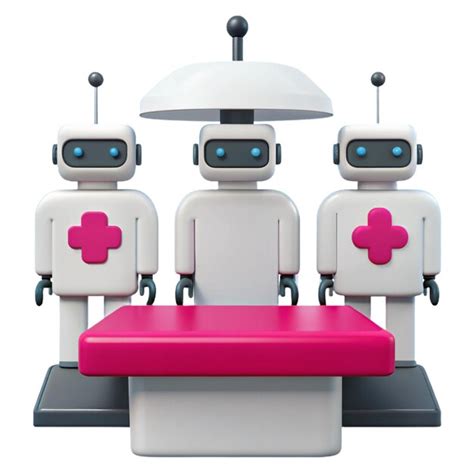 Three Robot Robot Figurines With One Of Them Has A Red Cross On The Top
