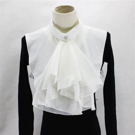 여성용 빈티지 러플 스탠드 가짜 칼라 웨딩 포멀 넥 분리형 칼라 넥타이 장식 셔츠 Aliexpress