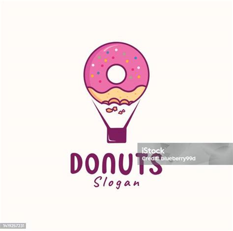 도넛 플라이 로고 뜨거운 공기 풍선 디자인 벡터 일러스트 레이 션 개념에 대한 스톡 벡터 아트 및 기타 이미지 개념 개념과 주제 공휴일 Istock