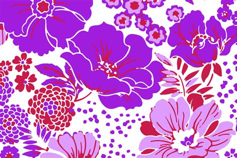 Purple Flowers Vector Pattern Graphic By · Creative