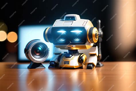 Premium Photo Cute Realistic Retro Robot On The Table The Idea Of