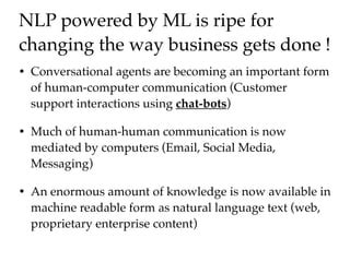Nlp Machine Learning An Introductory Talk Ppt