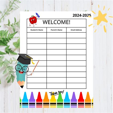Back To School Sign In Sheets Bundle Editable Teacher Welcome Forms
