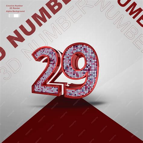 Premium Psd Red 3d Number 29