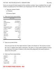 Descriptive Statistics Table In Excel STAT 303 Recitation Course Hero