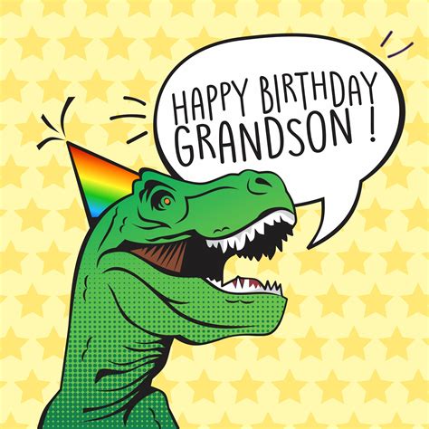 Happy Birthday Grandson Screaming Dino Boomf
