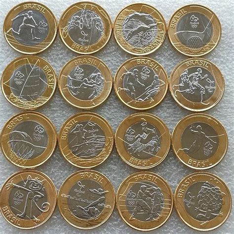 브라질 리오 데 자네이로 게임 2016 라틴 아메리카 오리지널 코인 컬렉션 기념 기념품 실제 동전 세트 16 개 Aliexpress