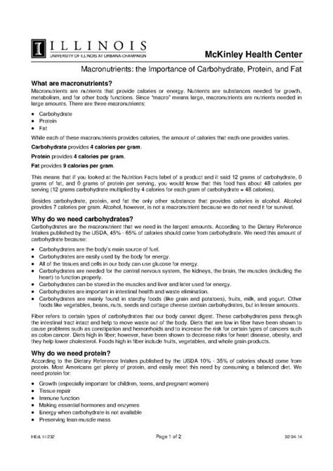 Food Label Template Pdf 141044 Macronutrients