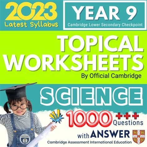 9 Cambridge Lower Secondary Checkpoint Year 9 Science Topical Worksheet