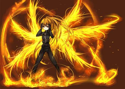 Anime Girl With Fire Wallpapers Wallpaper Cave