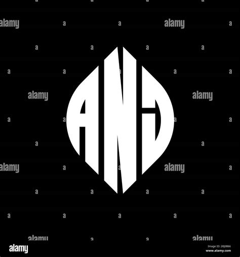 Anj Circle Letter Logo Design With Circle And Ellipse Shape Anj