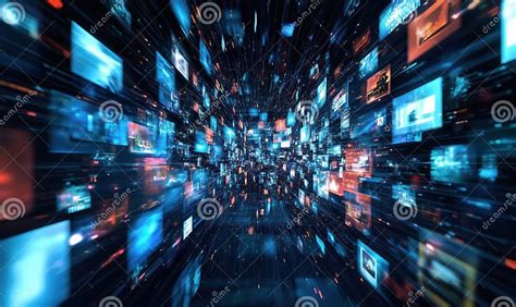 Digital Data Explosion Vibrant Streaming Media Futuristic Technology Abstract Representation
