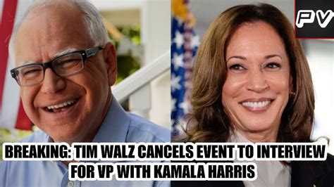 Breaking Gov Tim Walz May Be Kamalas Vp Cancels Event To Interview