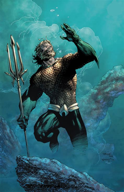 Justice League 10 Aquaman Variant Cover Textless By Jim Lee Scott Williams Colors Alex