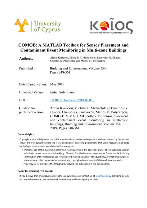 pdf comob a matlab toolbox for sensor placement and contaminant