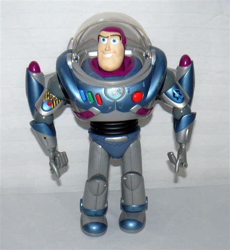 Toy Story Talking Buzz Lightyear Blue Grey Suit Purple Stripes