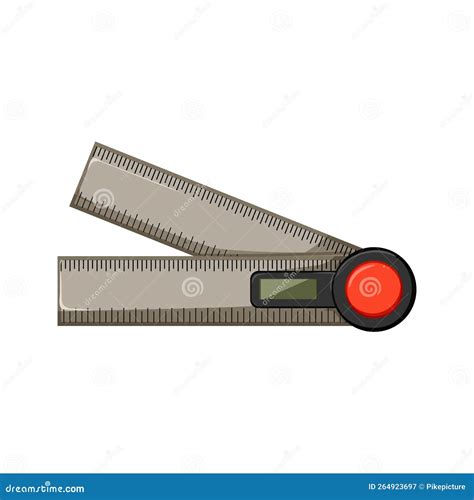 Project Ruler Builder Cartoon Vector Illustration Stock Vector
