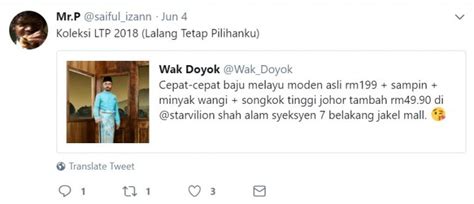 Baju Raya Ikon Fesyen Malaysia Wak Doyok Sudah Terjual 100000 Pasang