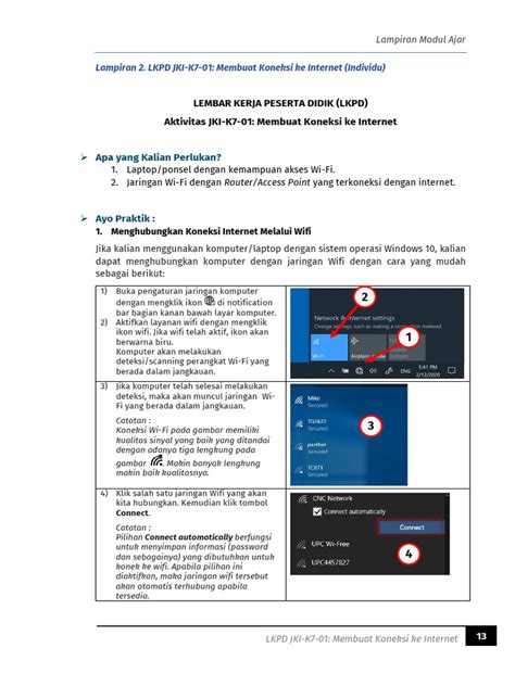 Lkpd Jki K7 01 Membuat Koneksi Ke Internet Pdf