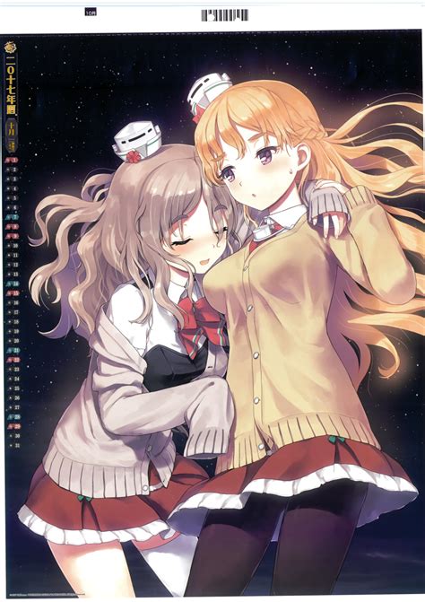 Safebooru 2girls Blonde Hair Braid Brown Eyes Closed Eyes French